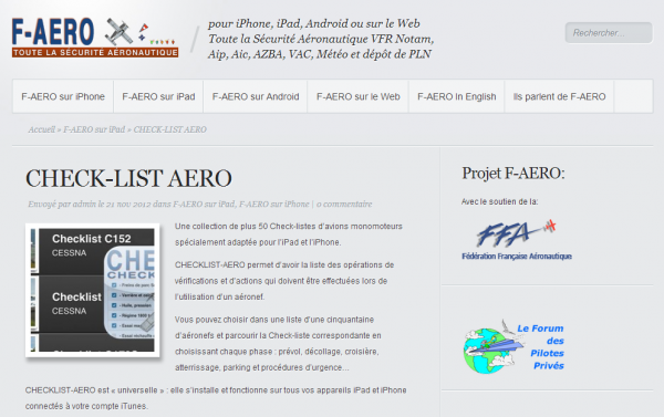 CHECK-LIST AERO | VOLETS10.fr