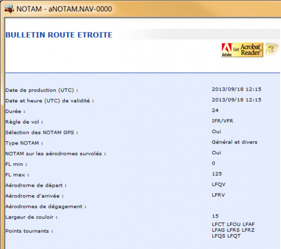 BONJOUR LES NOTAM | VOLETS10.fr