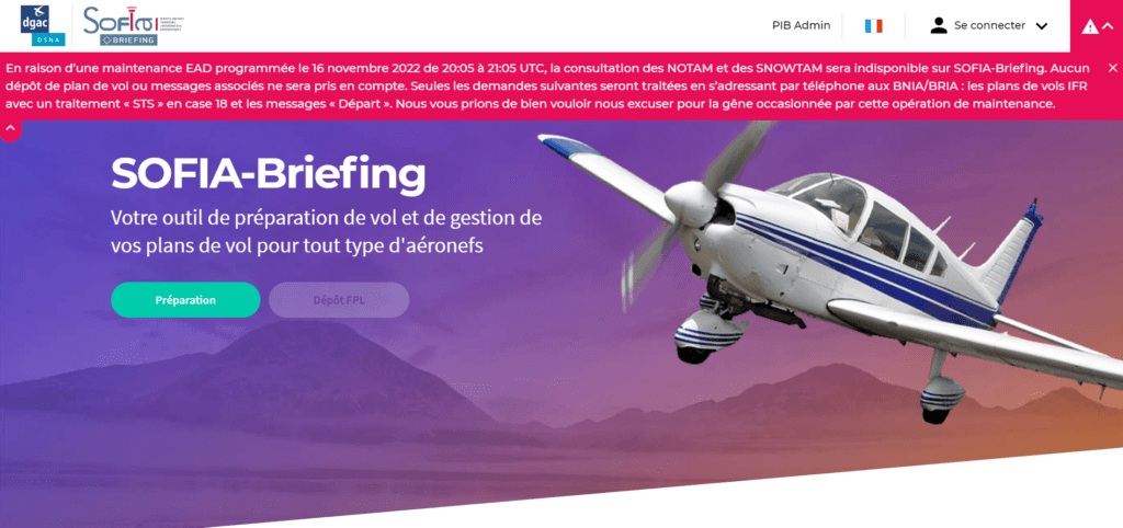 PAS DE NOTAM (SOFIA-BRIEFING) | VOLETS10.fr